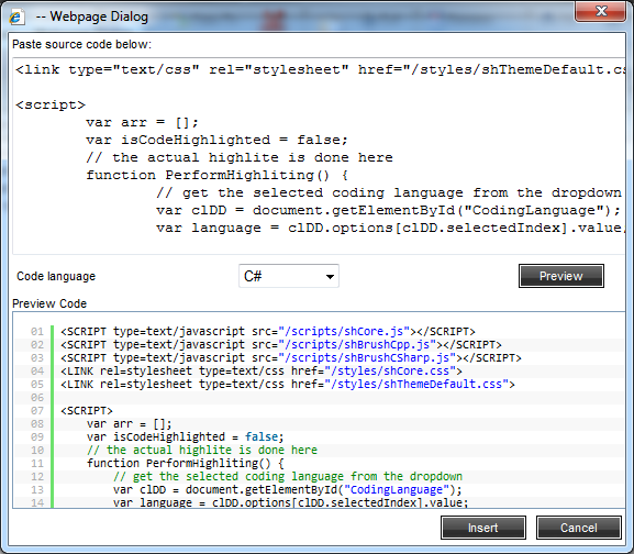 Sitecore Snippets: Integrating SyntaxHighlighter with Sitecore's Rich ...
