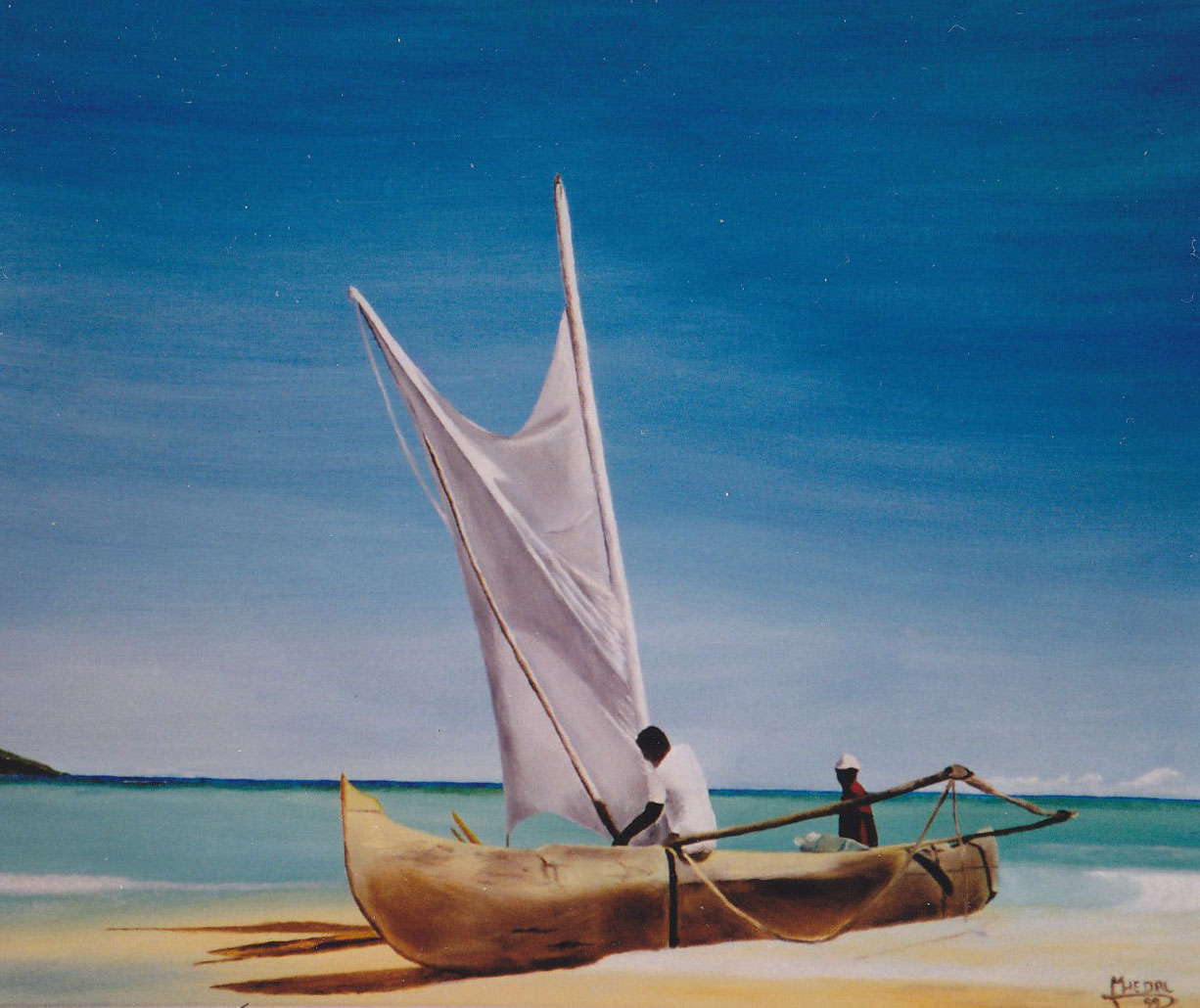 Les peintures de Michel: PIROGUE A BALANCIER