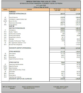 Ana Mile: Ejemplos de estados financieros