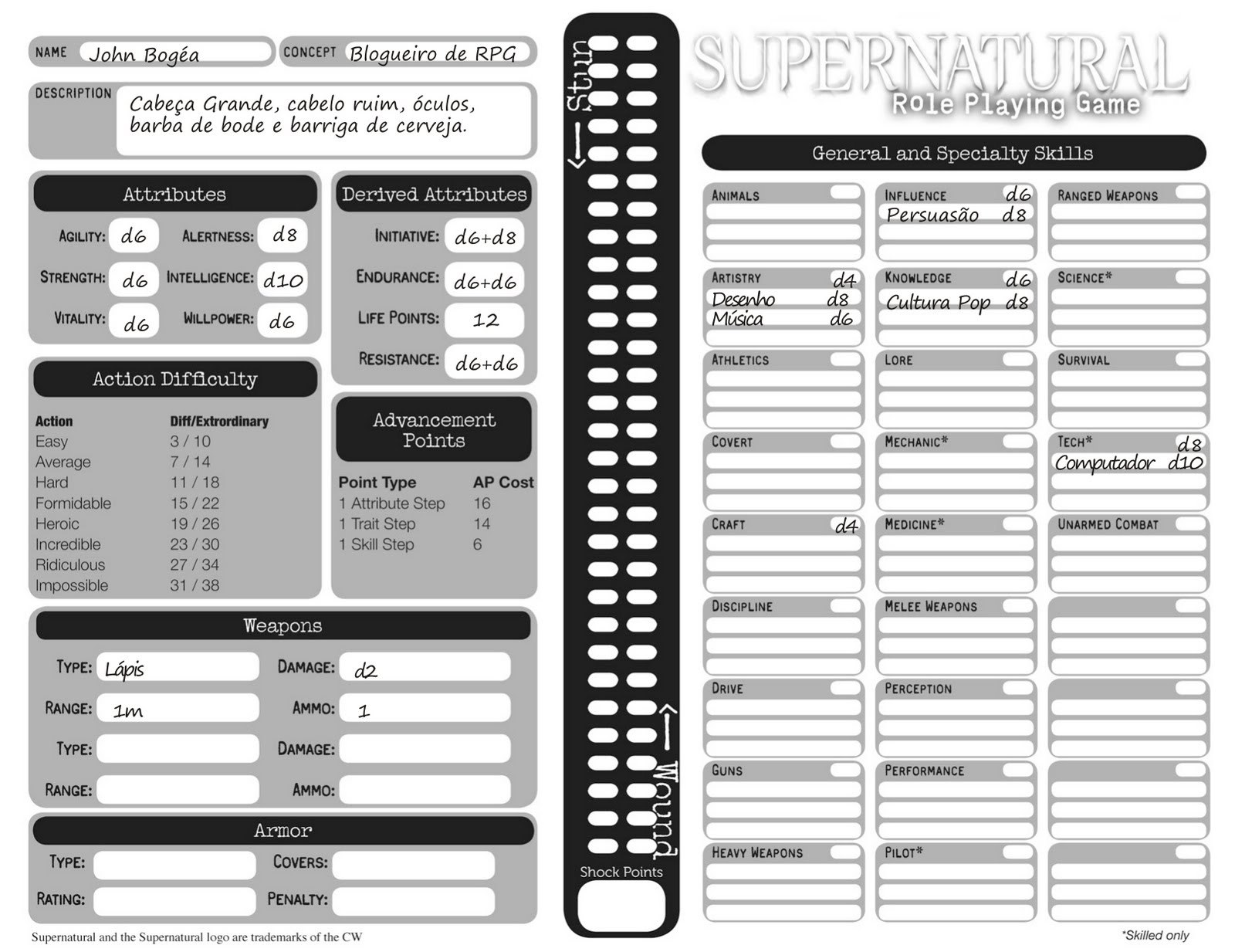 RPG PARÁ: CORTEX, o sistema oficial das séries de TV.