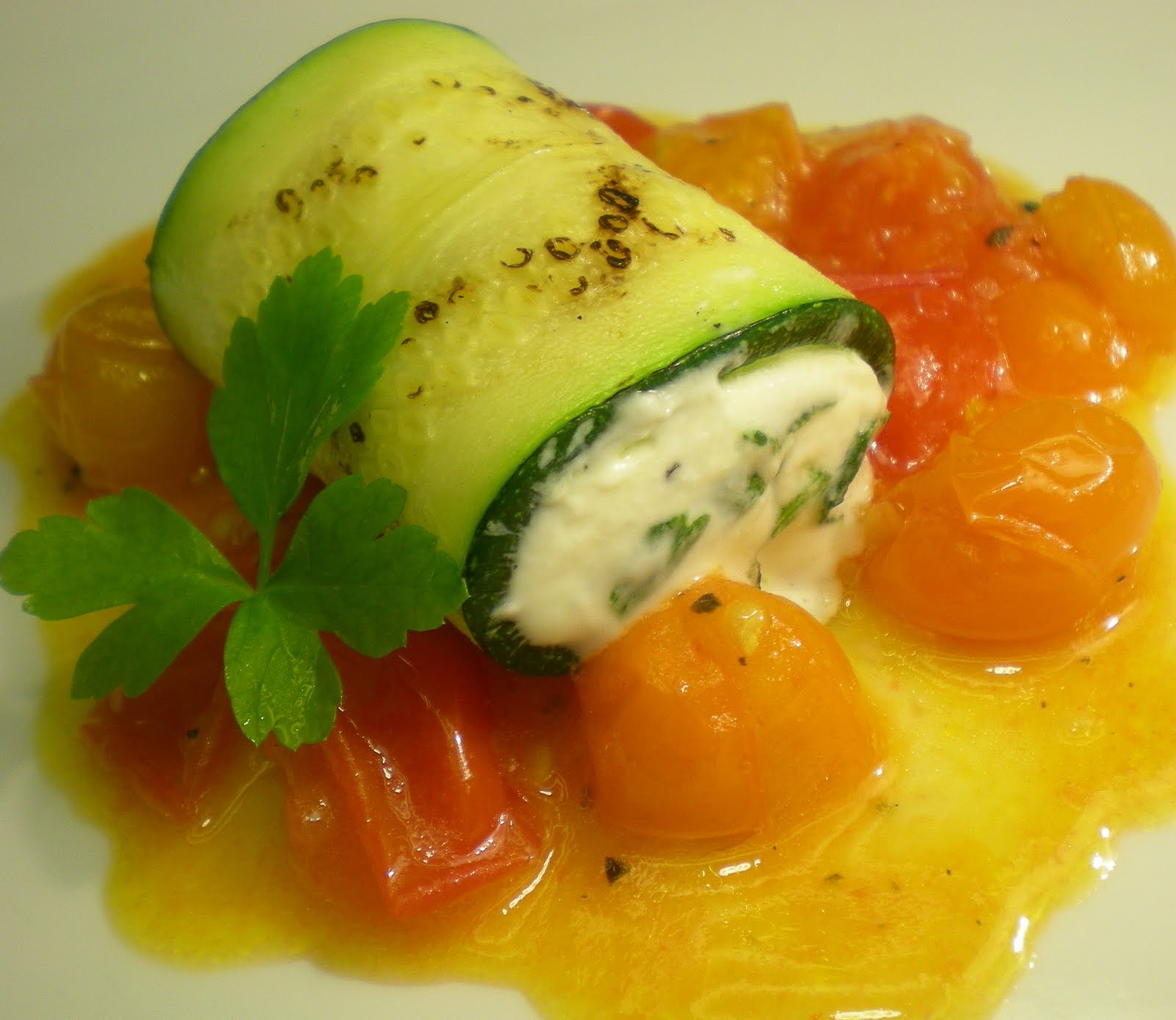 Greg's World on a Plate: Summer Squash & Goat Cheese Roulade