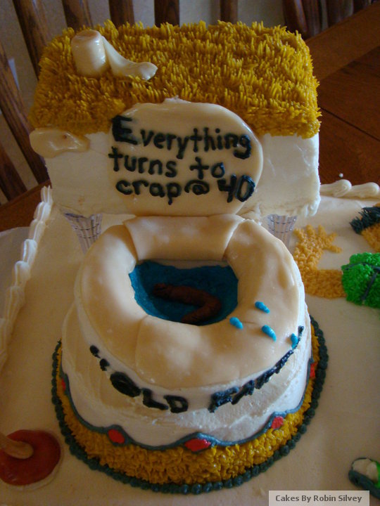 Southern Oregon Cake Decorator: Crappy cake 40th birthday toilet cake