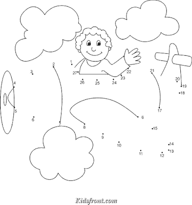 Activities for Kids: Join the Dots : Aeroplane