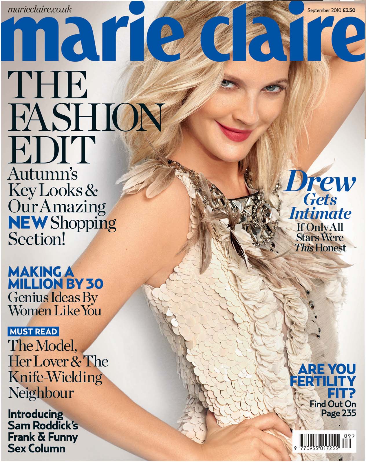 Marie Claire September 2010 Issue Features Drew Barrymore and a little ...