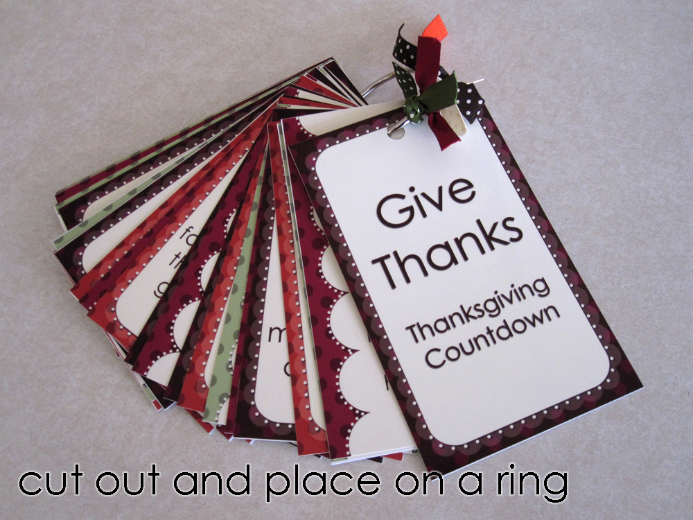Everyday Celebrations: Give Thanks Countdown Cards