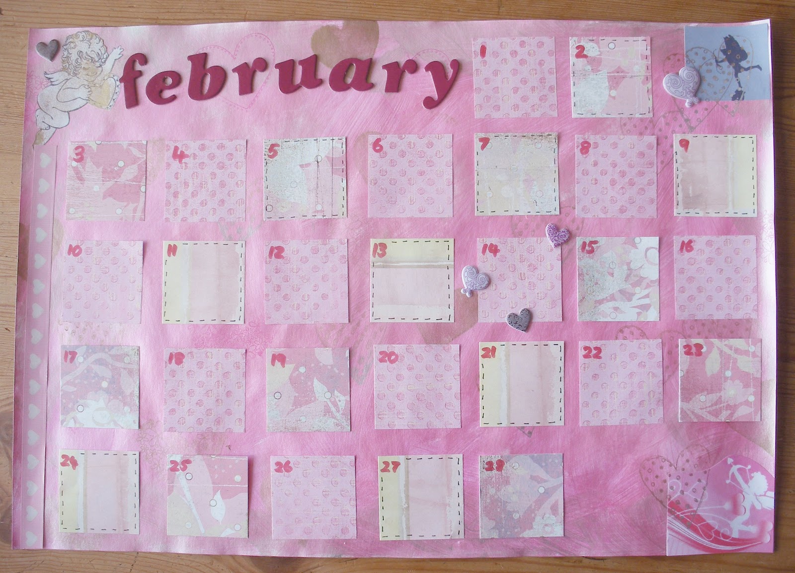 scrappyjacky: February art journal calendar