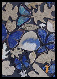 Stoneleaf tile & mosaic: Realistic Stoneware Butterflies.