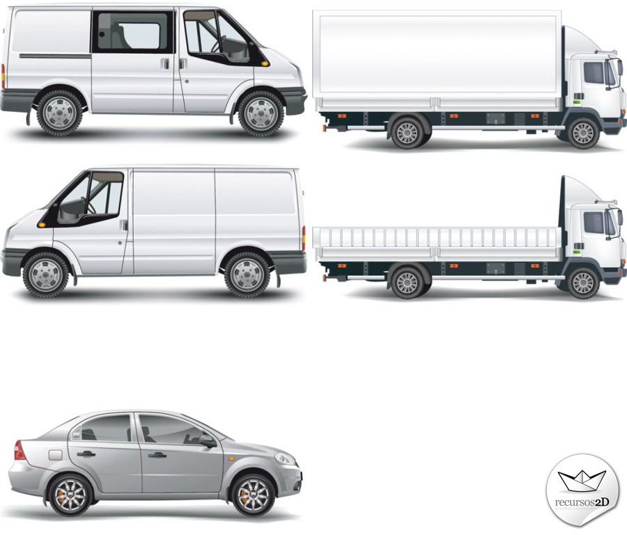 Vehículos comerciales realistas en vector (Realistic Vectors of ...