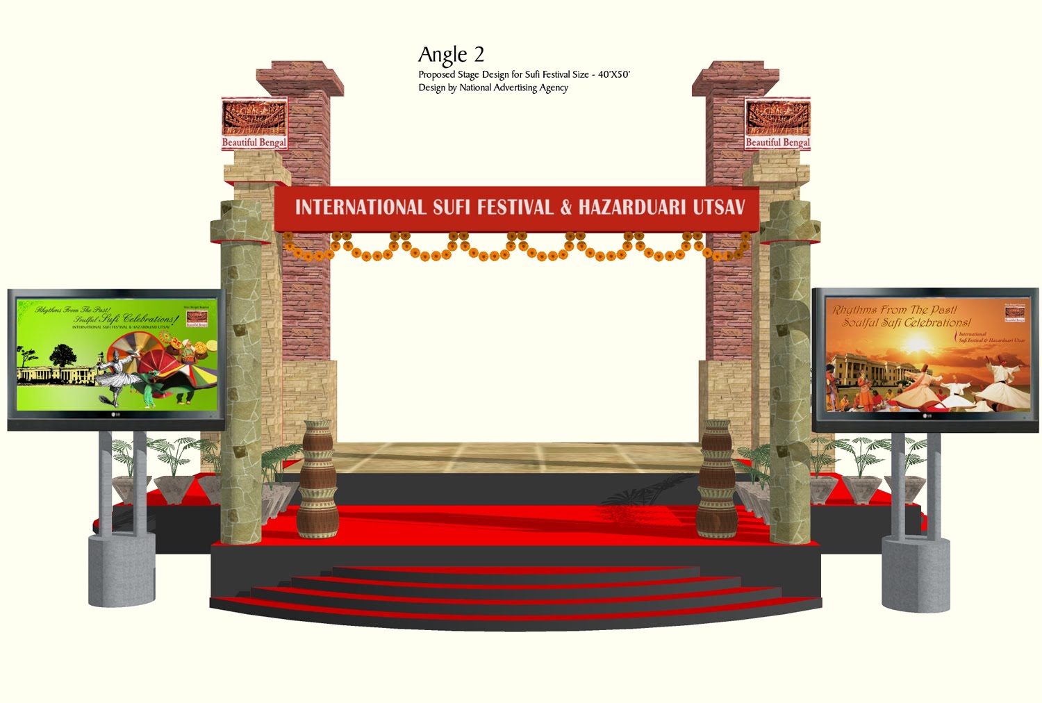 PORTFOLIO: Proposed Stage Design for Tourism (Sufi Festival) Size - 40'X50'