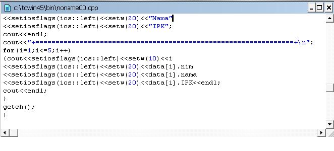 Contoh Database, C++, visual basic, java: Tipe Data Struct