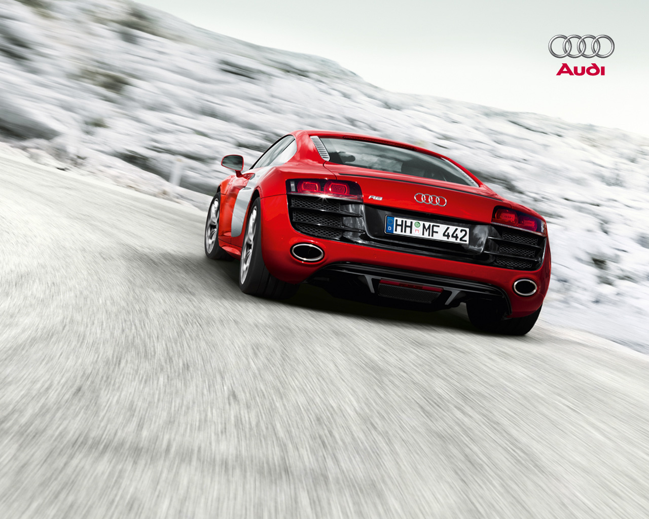 luxury sports car site: Red Audi R8 Wallpapers