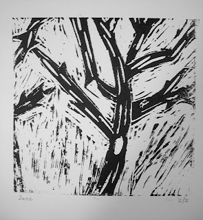 Use Your Coloured Pencils: Lino Printed Trees