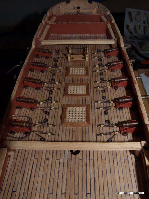 Building the Frigate Diana (Occre): Gun deck cannons