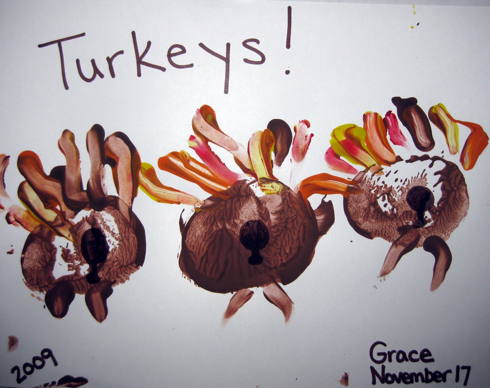 The Little Legers: Potato Print Turkeys