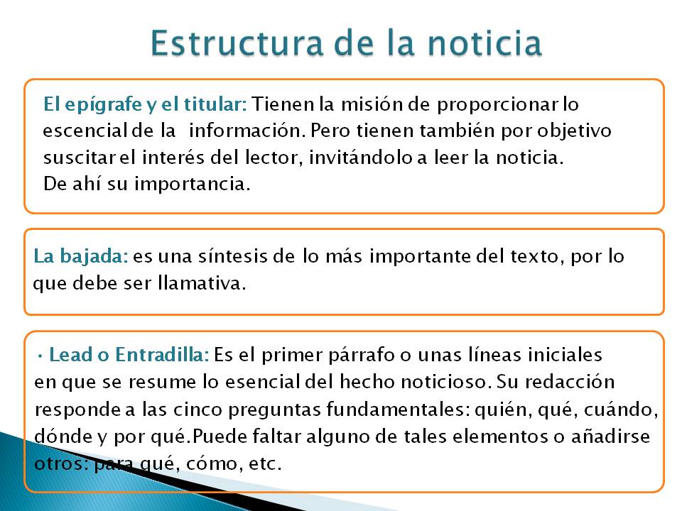 Tic en el Aula: Características y estructura de la Noticia