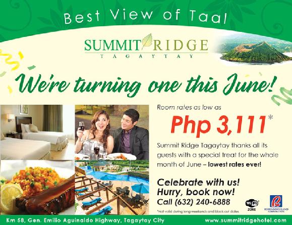 Tagaytay Ridge: Summit Ridge Anniversary Promo
