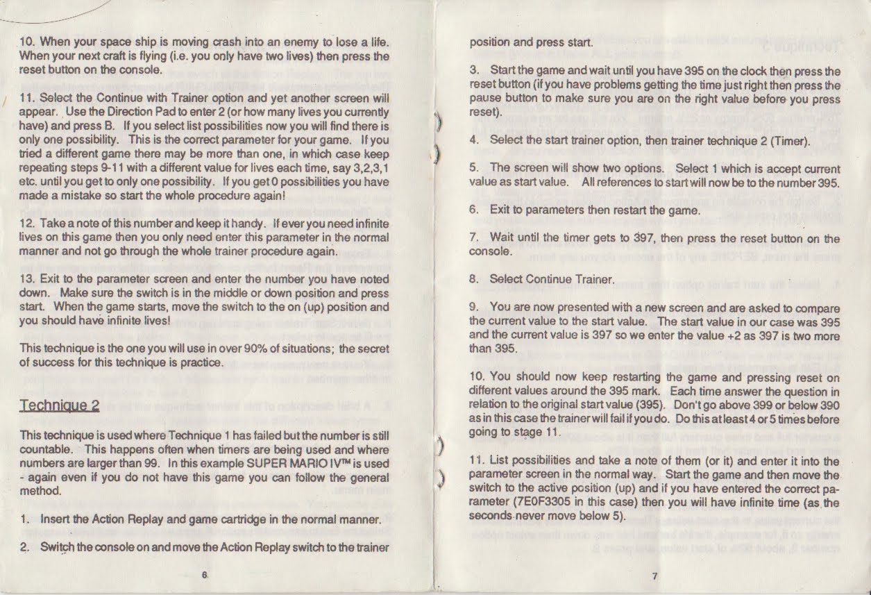 Classic Videogame Hacking: SNES Pro Action Replay Instruction Manual