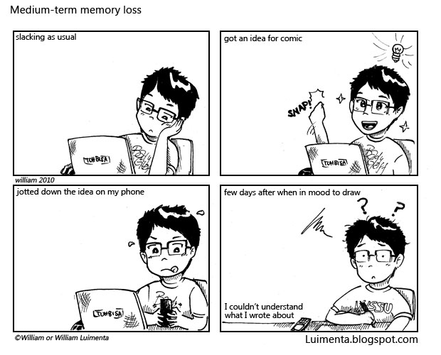 William's Comic: medium term memory loss