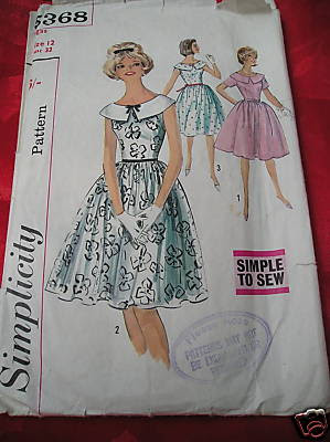 Vintage Mode: Simplicity Vintage Sewing Dress Pattern 32" Bust