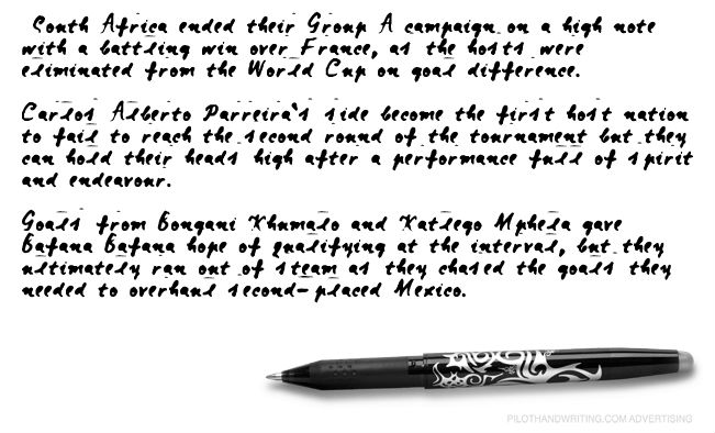 Jana \(^ _ ^ ♥) /: Pilot Handwriting