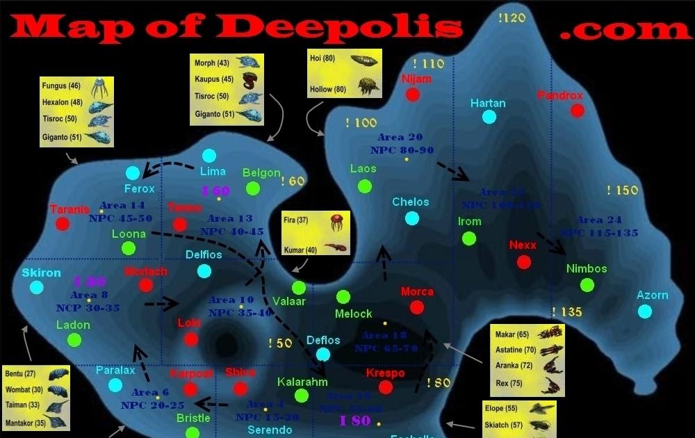 Deepolis Dicas: mapas conpletos do deepolis