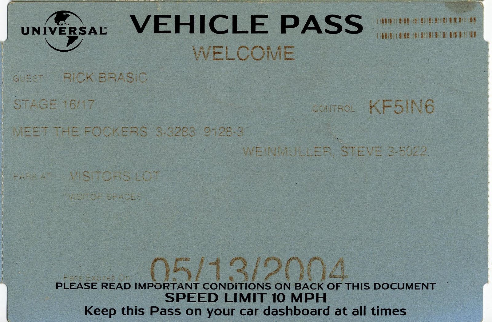Barbra Memories: Vehicle Pass