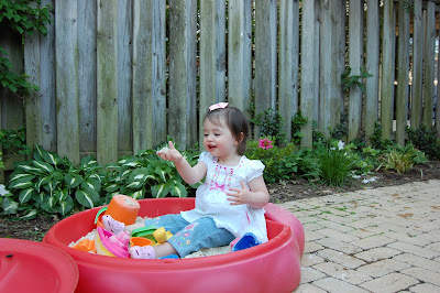 We're The Battens: Caroline and her Red LadyBug Sandbox