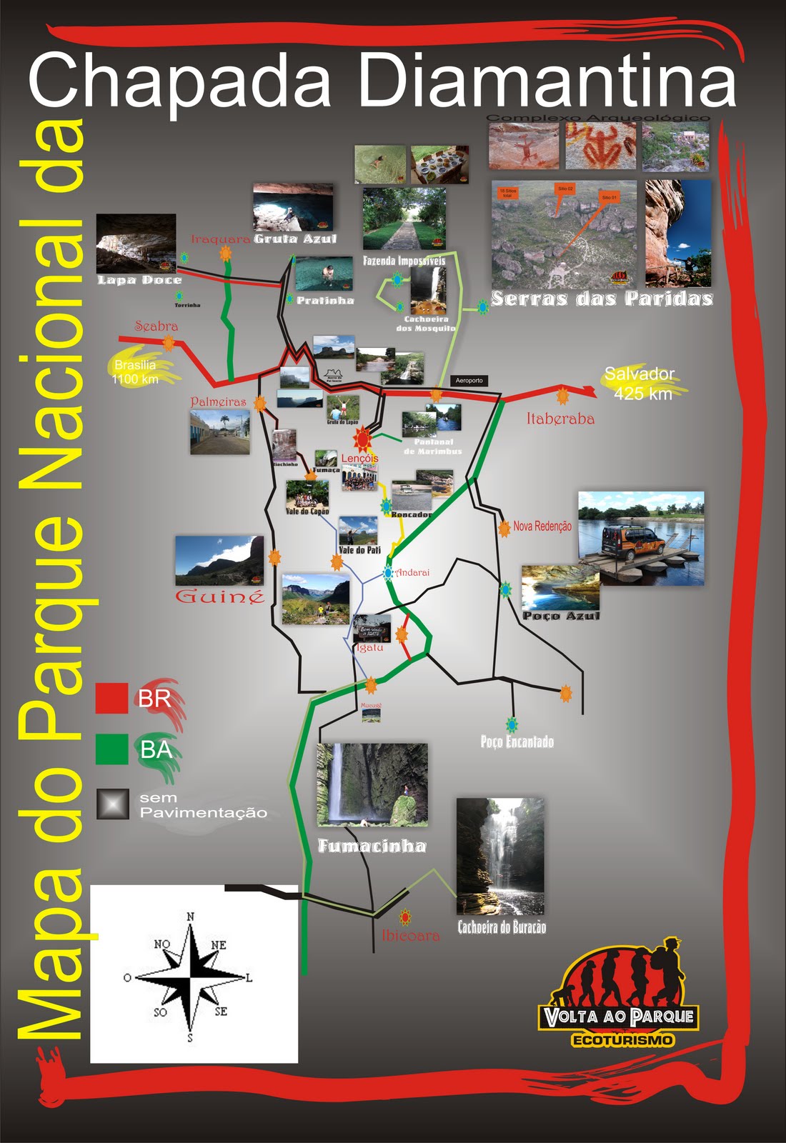 Mapa Turístico da Chapada Diamantina