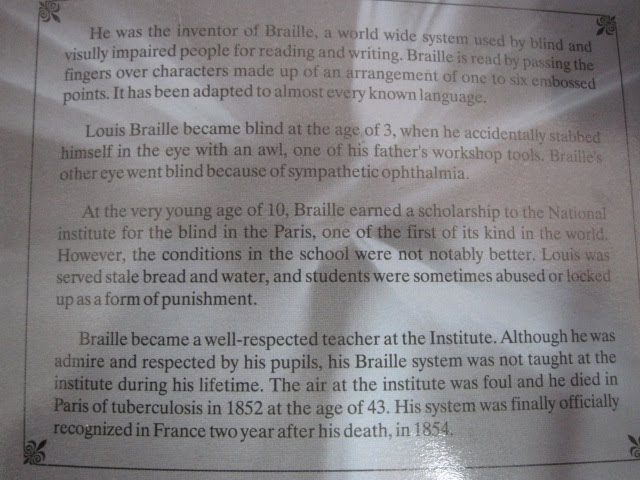 My coin collection: UNC set: Louis Braille