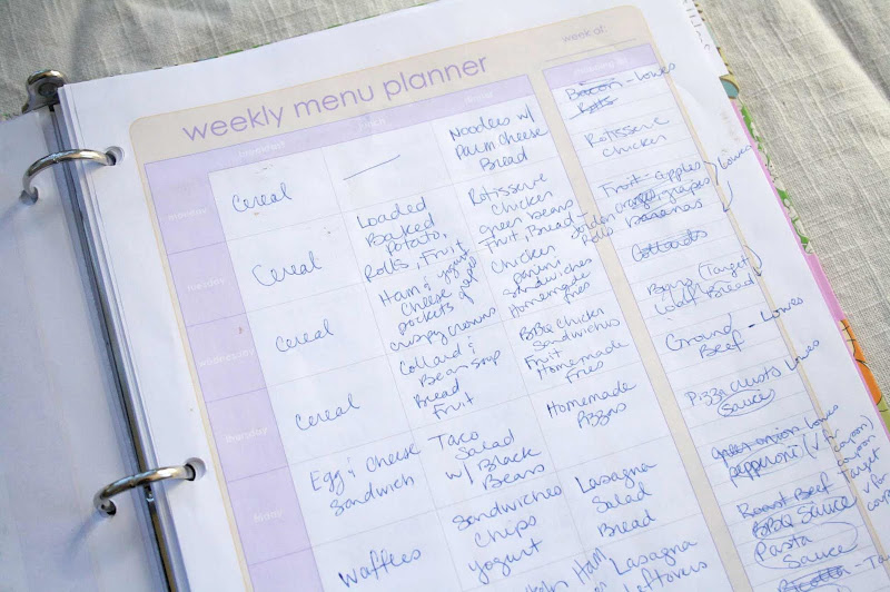 The Creative Place: Creating a Food Planning Binder