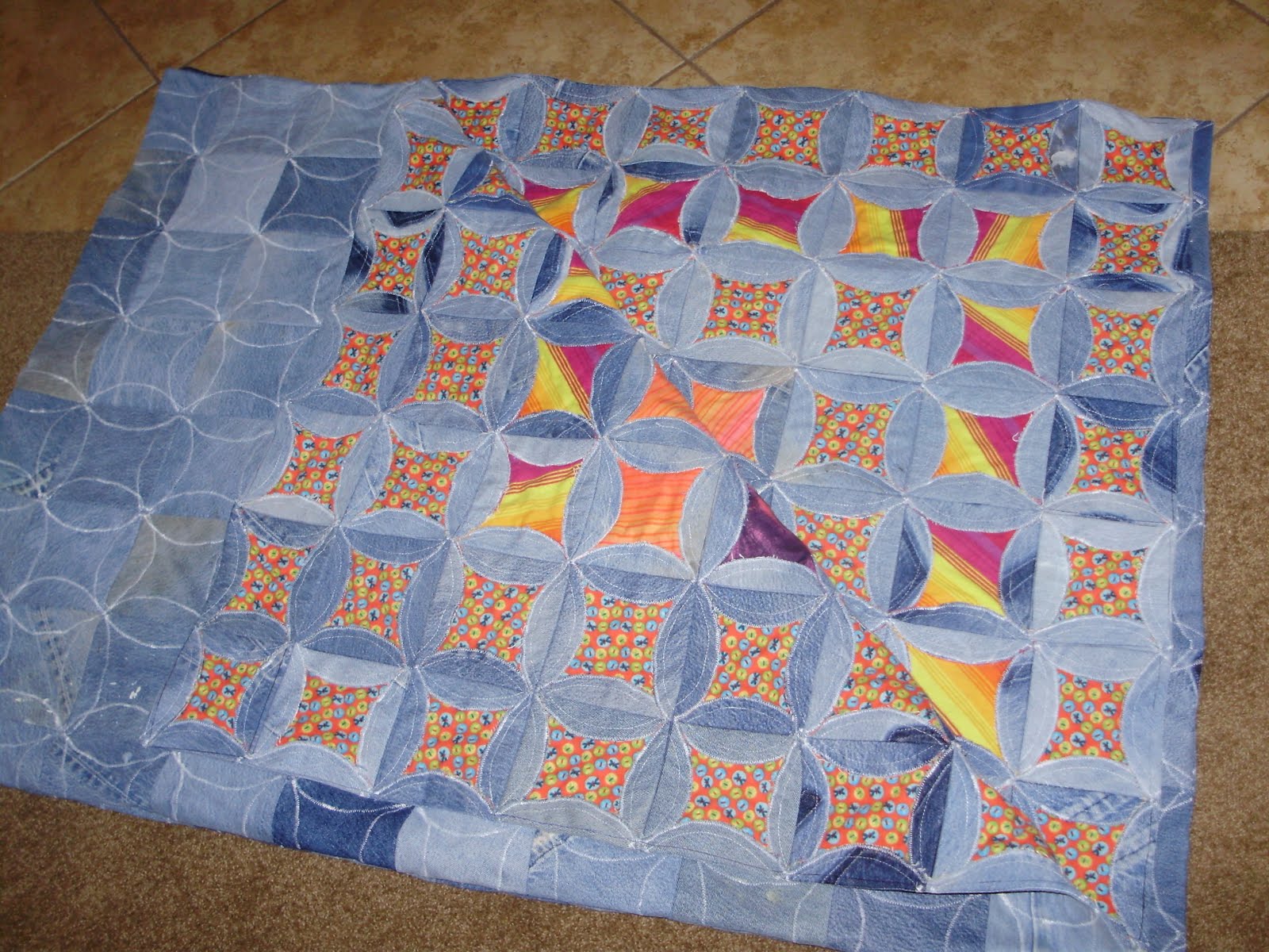 gAzSelin: Denim Circle Quilt