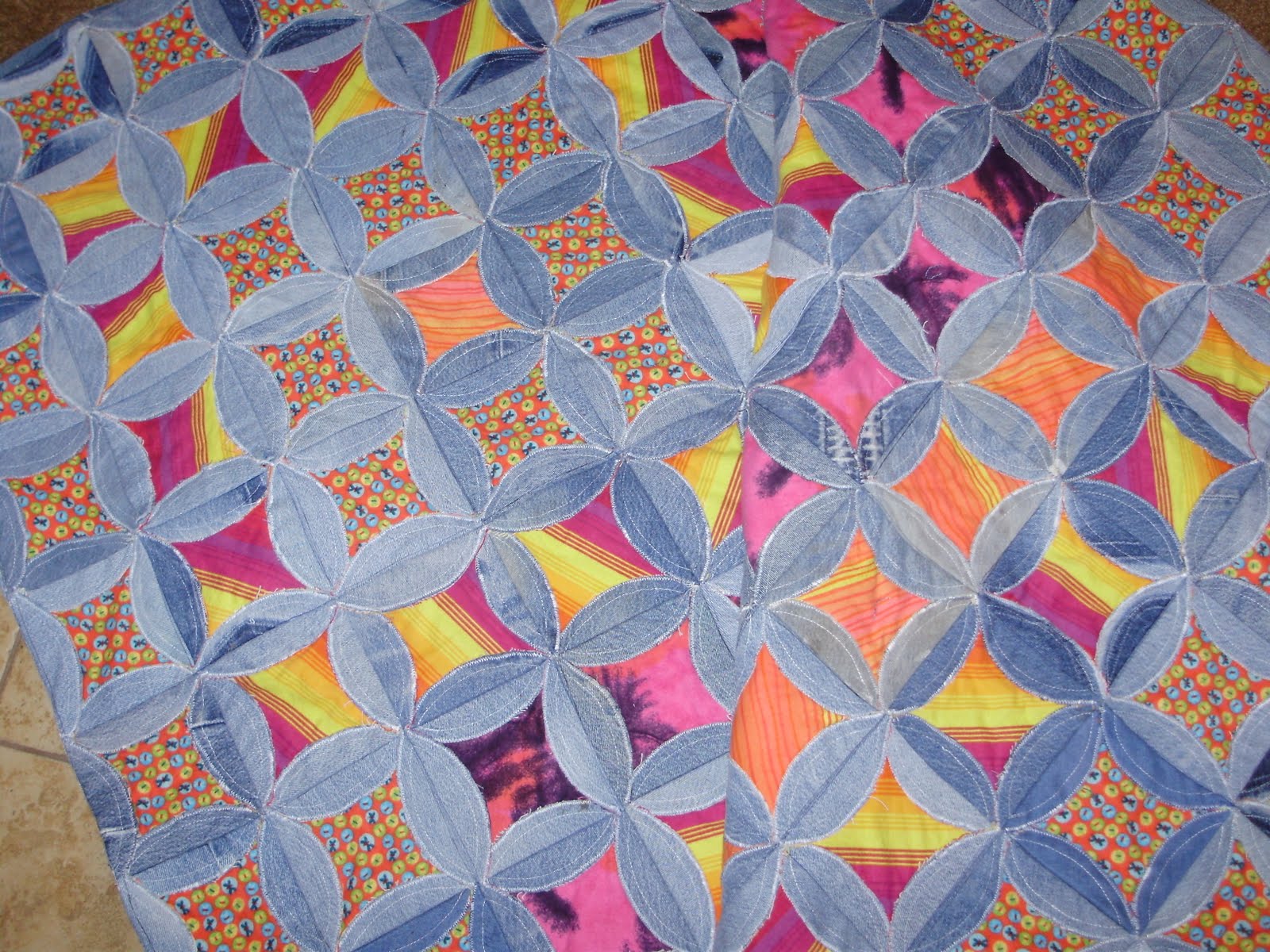 gAzSelin: Denim Circle Quilt
