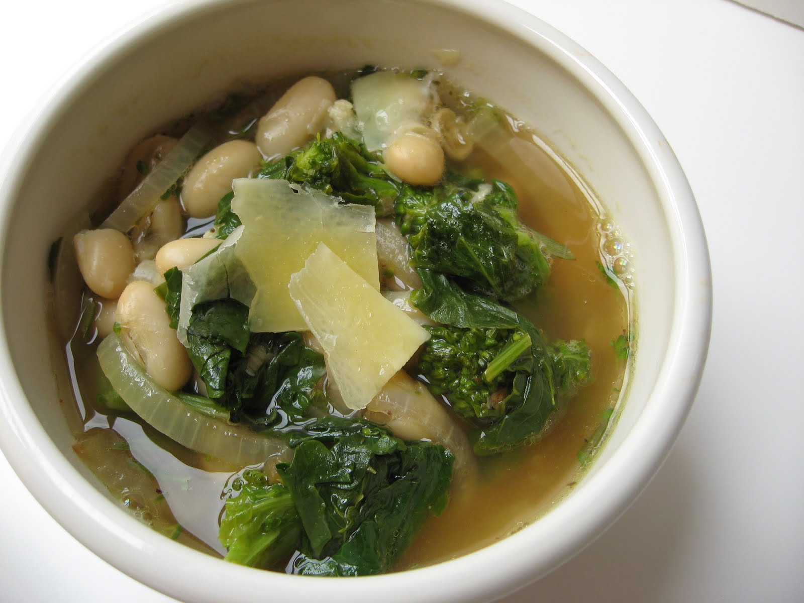 she's in the kitchen: broccoli rabe and cannelini bean soup with basil