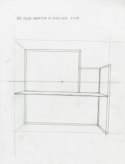 [Design Visualizations]: One Point Perspective of Studio Desk