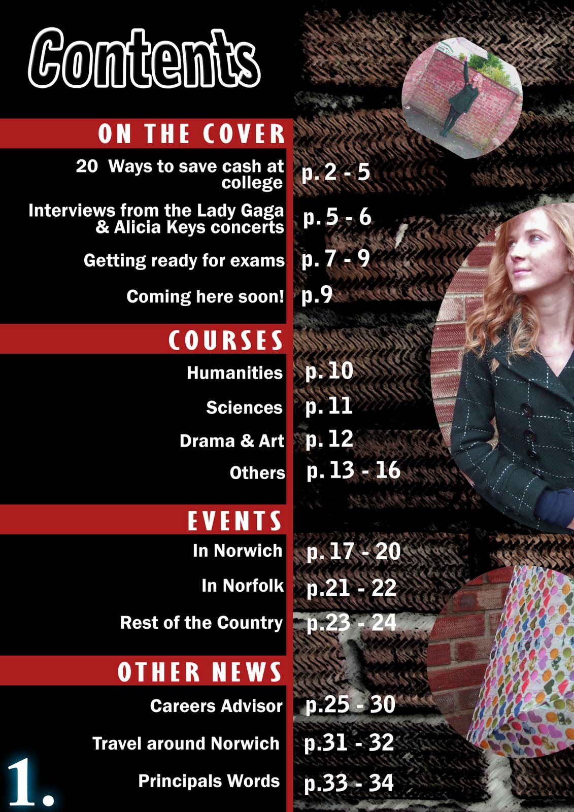 Ben Pollock AS Magazine: Front Cover and Contents Page