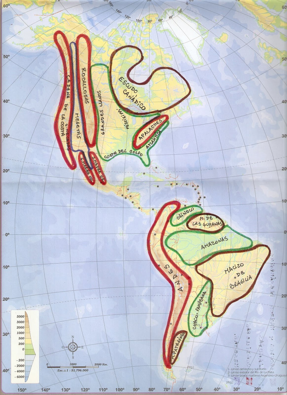 Geografia de 3ero Colegio 6 Manuel Belgrano: T/P Relieves de América