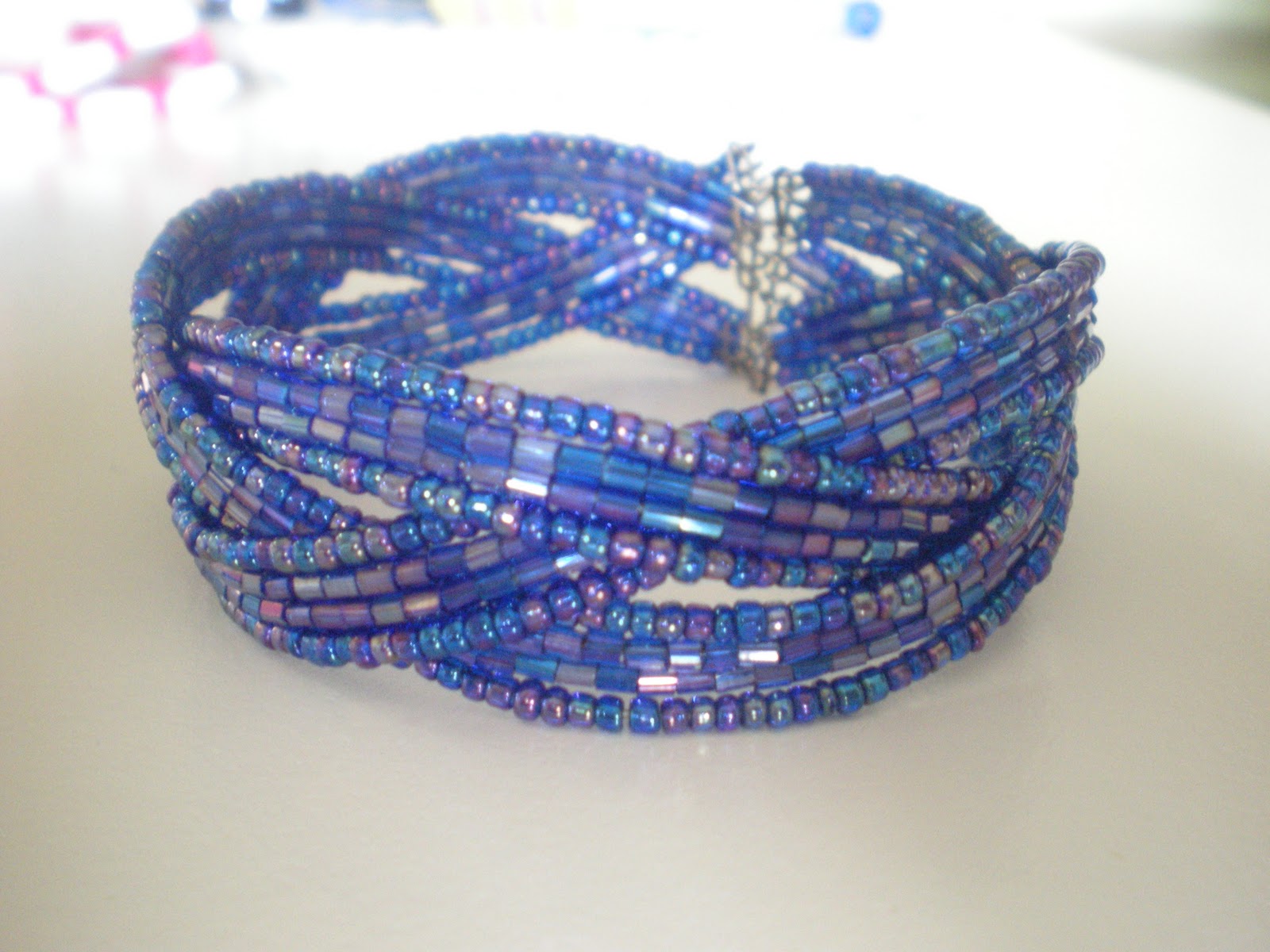 Aly's preloves for you!: Brand New Blue Beads Bangle! =D