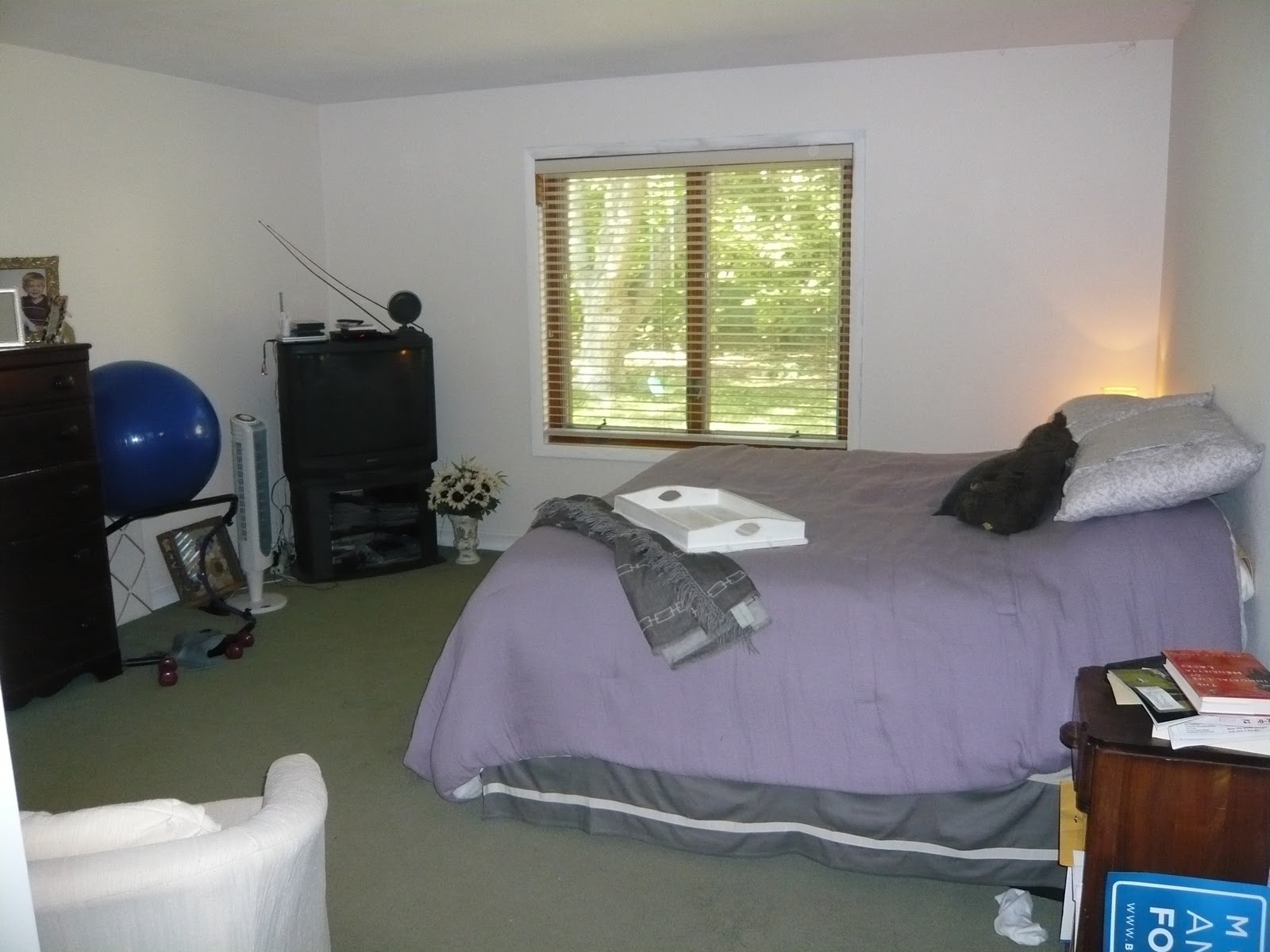 1) Seating for reading and watching the home's only TV