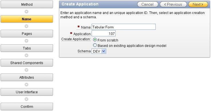 Create Tabular Form in Oracle Apex 4.0