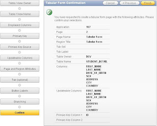 Create Tabular Form in Oracle Apex 4.0