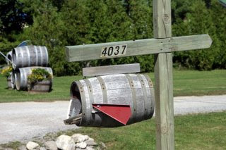 Mailboxes with Personality on Canadian Roads: Wine Barrel Mailbox