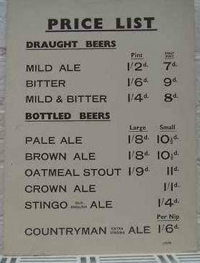 Tandleman's Beer Blog: How Much is a Pint Then?