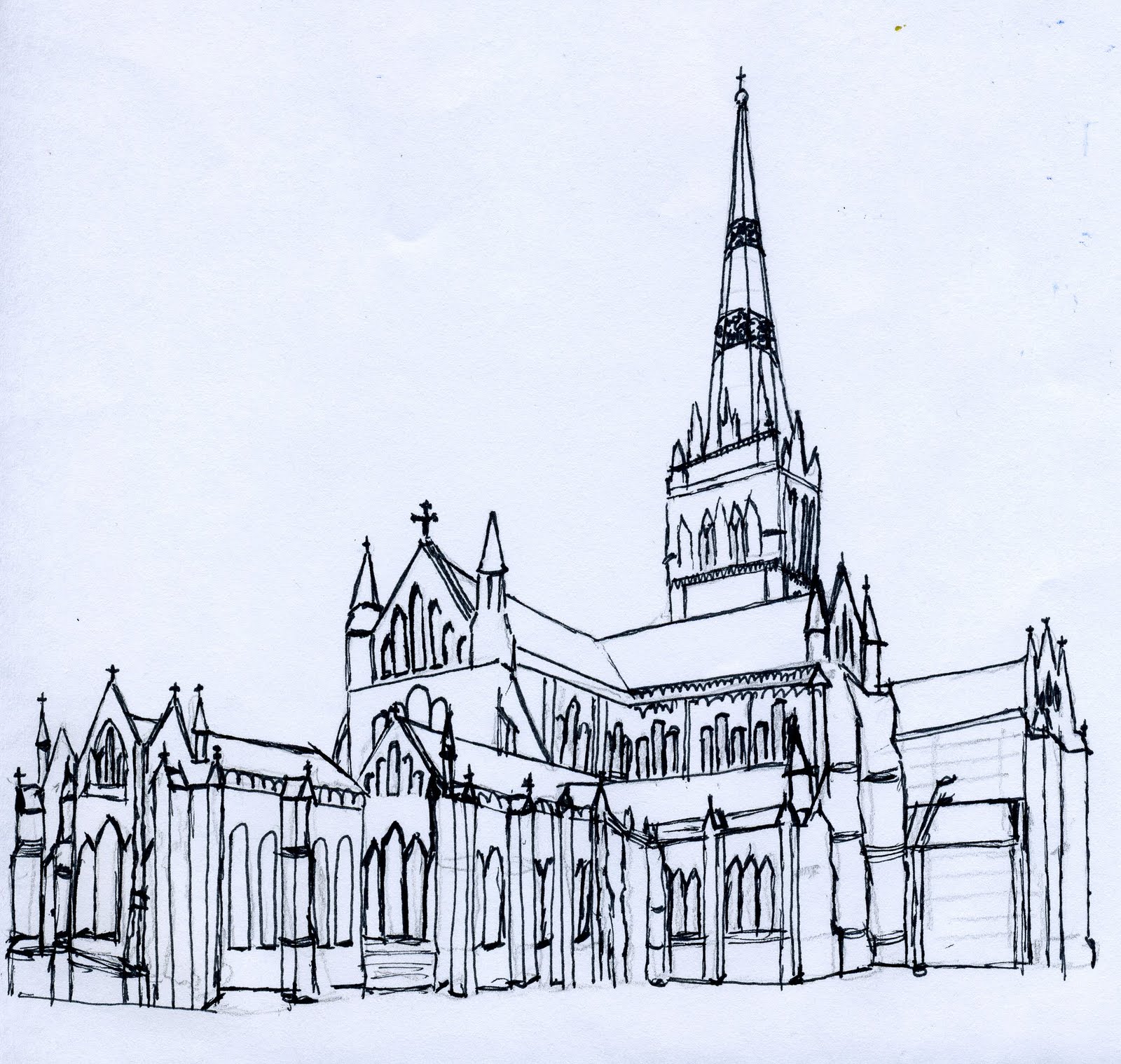 Salisbury Cathedral Drawing