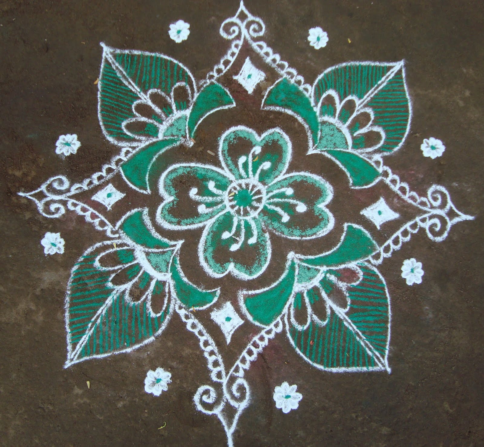 My Kolam: Green Day Rangoli
