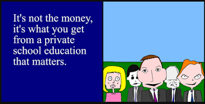 laberal: Private School Funding, what's the problem cartoon.