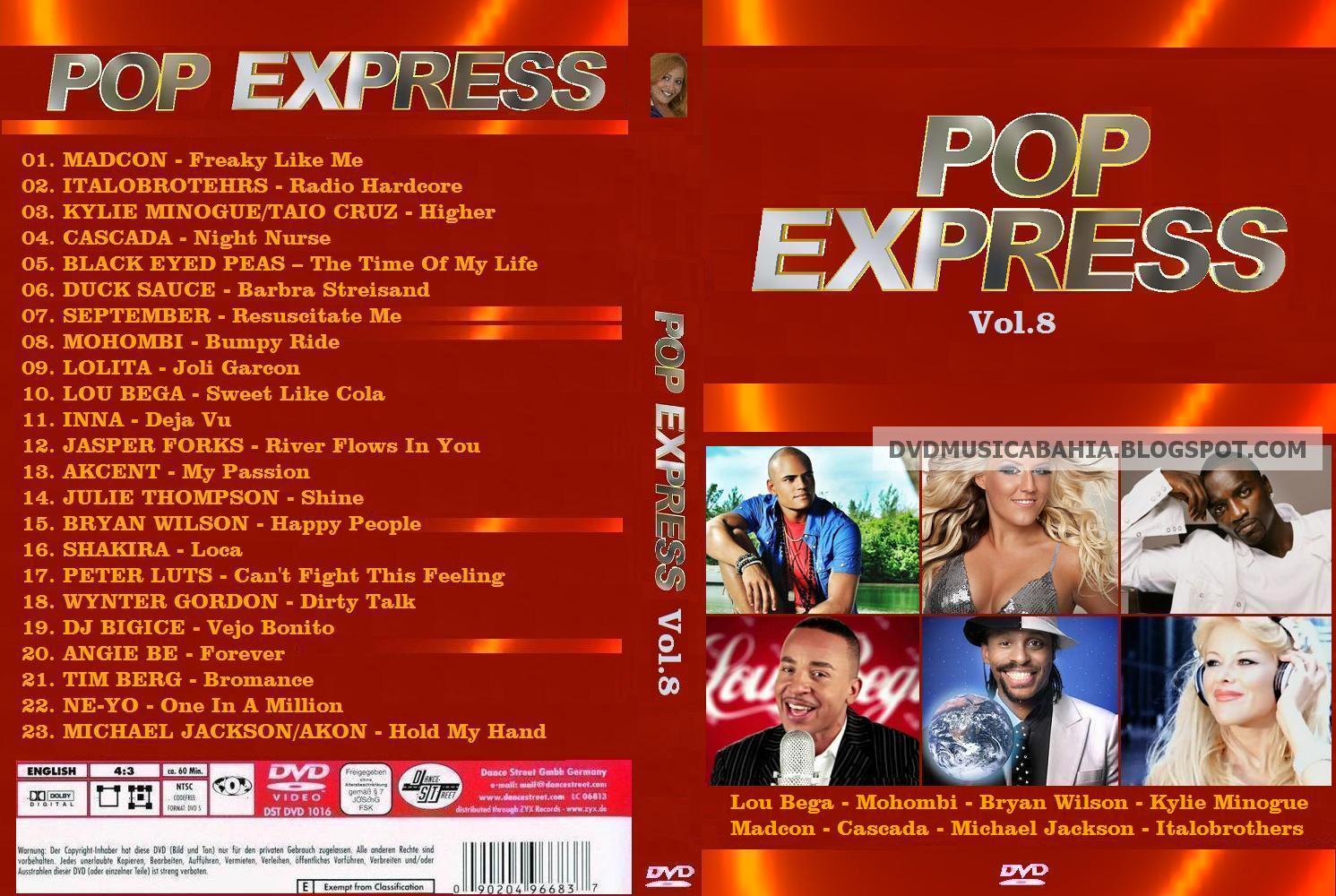 LOS MEJORES DVD DE MUSICA Y MAS....!!!!: POP EXPRESS HITS - VOL. 1 - 8 ...