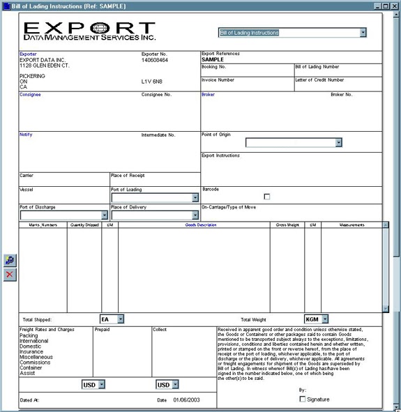 International Trade: Ocean Bill of Lading