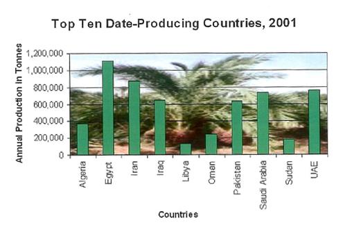 khalid mohamed C00158696: Top ten Date Producing Countries, 2001