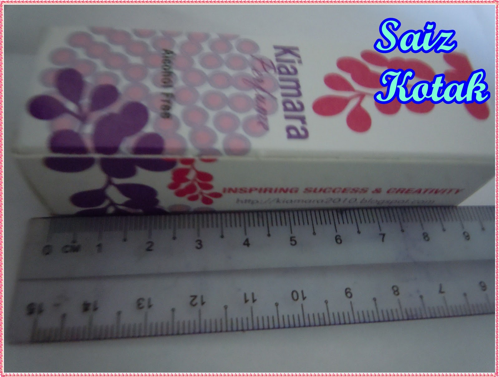 Kiamara Perfume: Saiz botol dan Kotak