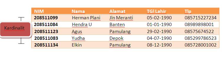 a Dreamer: Sistem Basis Data Istilah Istilah Dalam Tabel Relasional